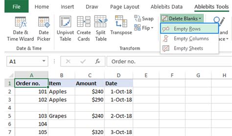 how to delete blank rows in excel with vba formulas and power query
