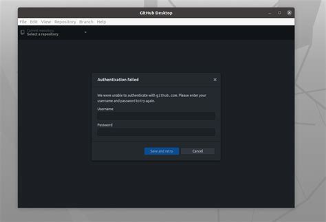 authentication failed github desktop ubuntu · issue 10094 · desktop