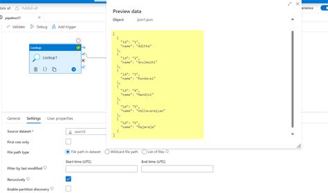 split json array into table rows using azure data factory