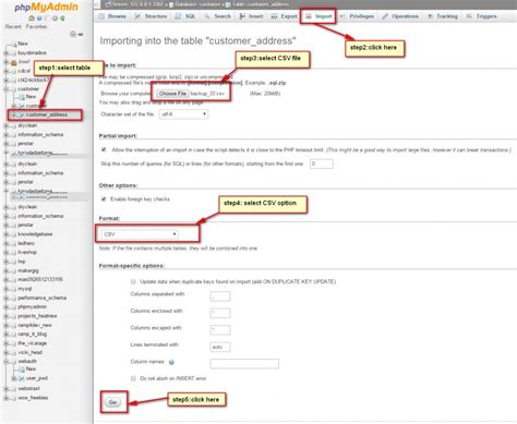how to import table in mysql phpmyadmin