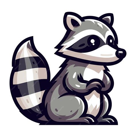 Lindo Y Adorable Personaje De Dibujos Animados De Mapaches Ilustración