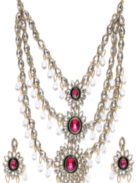 Buy Zaveri Pearls White Gold Plated Jewellery Set Jewellery Set For