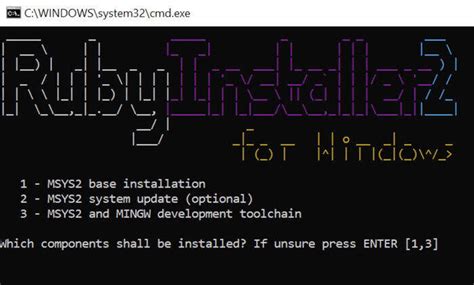 install ruby on windows 10 os using ruby installer