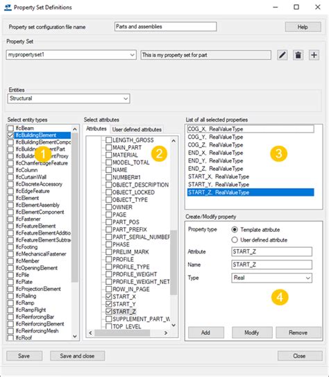 define additional property sets for ifc export tekla user assistance