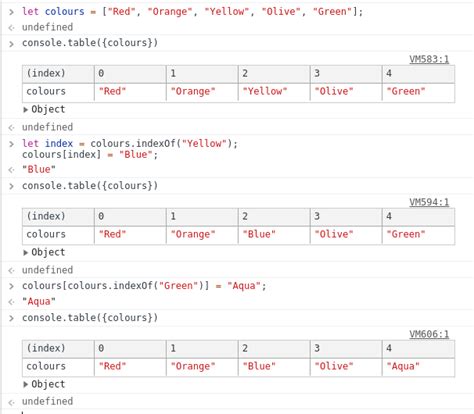 javascript how to update an array element meshworld