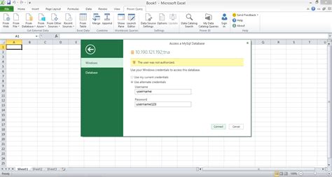 mysql connect server database from client pc using power
