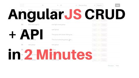angularjs crud with api in 2 minutes youtube