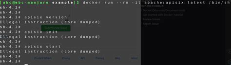 illegal instruction core dumped · issue 77 · apache apisix docker
