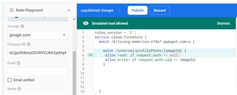 javascript firebase storage security rules request being denied