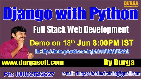web development django with python online training in durgasoft youtube