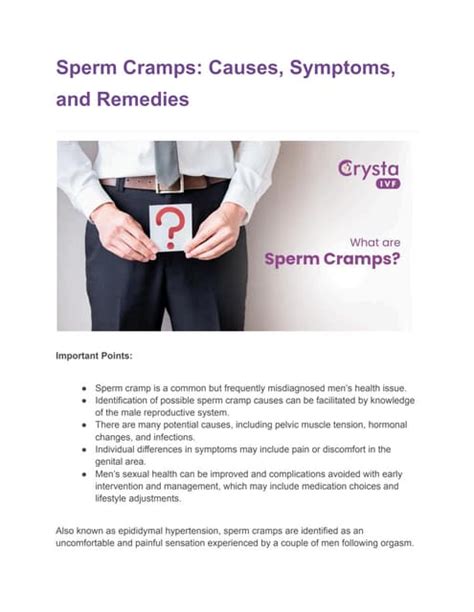 Sperm Cramps Causes Symptoms And Remedies Pdf