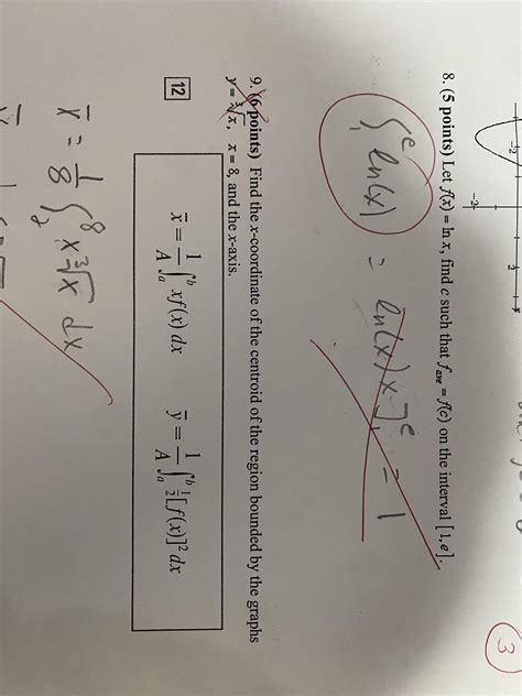 Solved 8 5 Points Let F X Ln X Find C