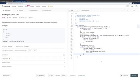 leetcode 23 merge k sorted lists solution youtube