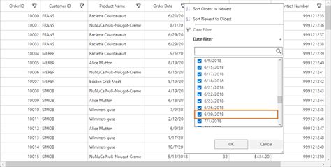 filtering in winforms datagrid control syncfusion