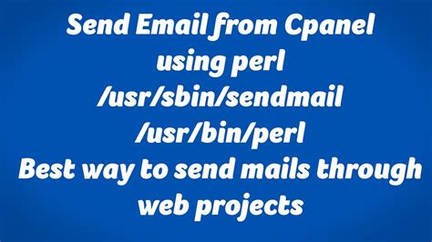 send mail from cpanel usr sbin sendmail using perl youtube