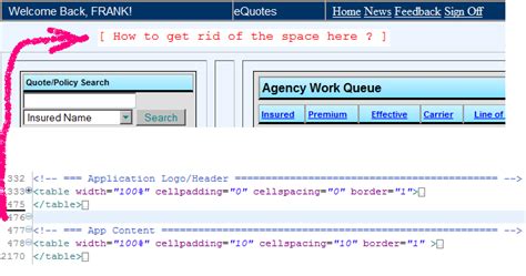 css how to get rid of extra space between 2 html tables stack overflow