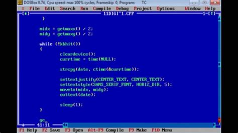 how to make a digital clock on turbo c easy clock in c