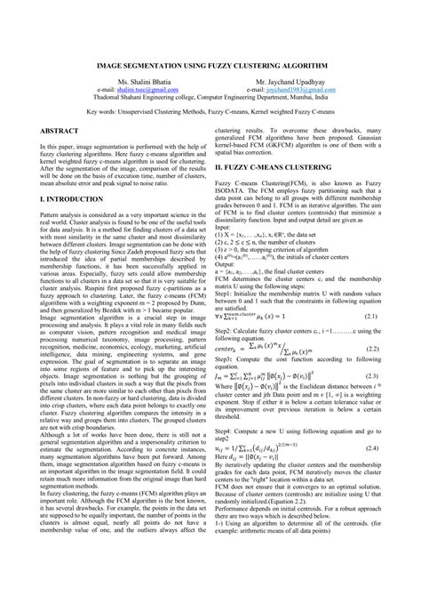 pdf image segmentation using fuzzy clustering algorithm