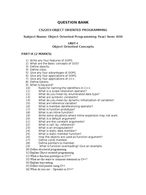 cs2203 object oriented programming pdf