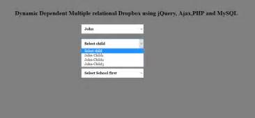 dynamic multiple relational dropdown using jquery ajax php mysql