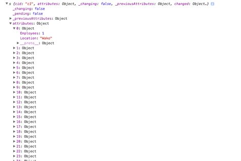 javascript access an array in backbone model stack