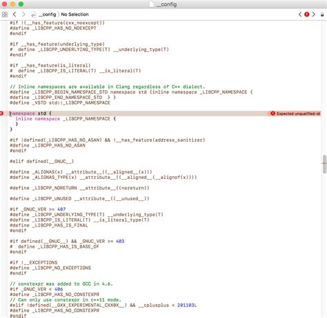 c expected unqualified id config stack overflow