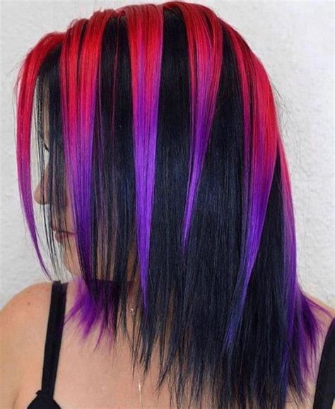 40 Crazy Hair Colour Ideas To Try In 2022 Ombre Red To Purple Pulp