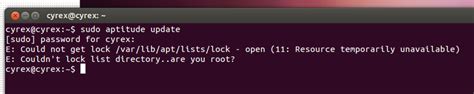 sudo apt update error could not get lock