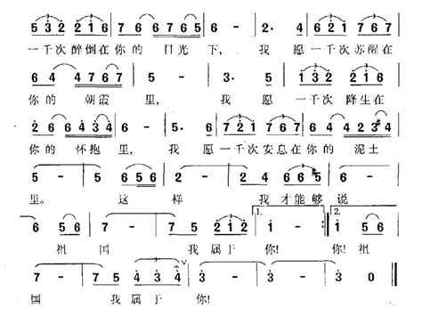 我属于你（俞明龙词 晓明曲） 简谱 搜谱网
