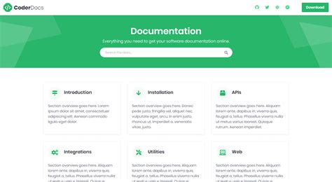 coderdocs a free bootstrap 4 documentation template for software