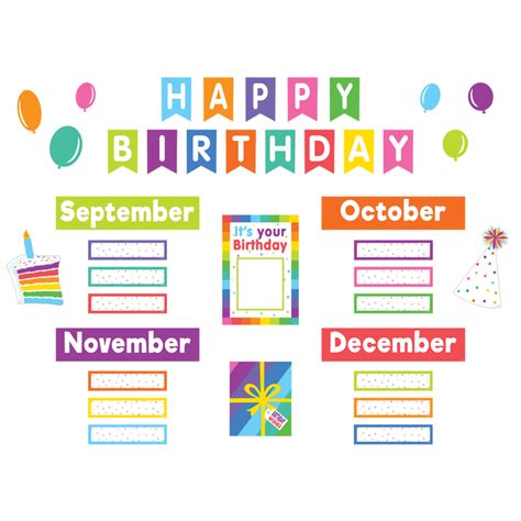 Colorful Happy Birthday Mini Bulletin Board Set The School Box Inc