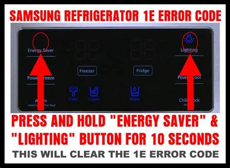 Samsung Refrigerator Error Code 1e Blinking How To Reset