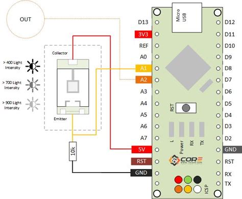 temt6000 visible spectrum ambient light sensor