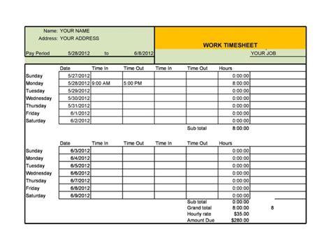 40 free timesheet templates [in excel] ᐅ templatelab