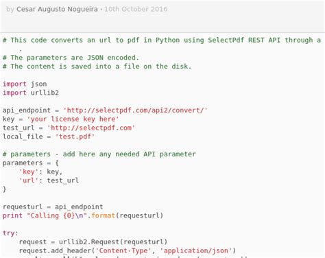 convert a web page to pdf using python codepad