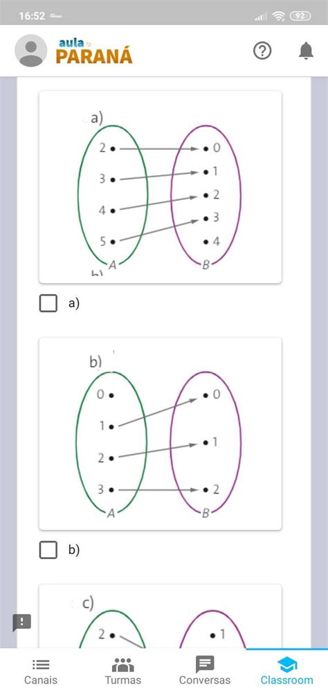 1 Assinale Os Diagramas A Seguir Que Representam Uma Função Brainly