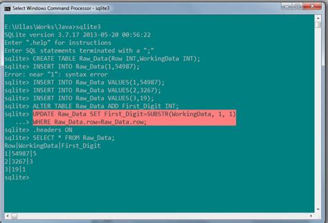 sqlite update with substring only returns first row data stack overflow
