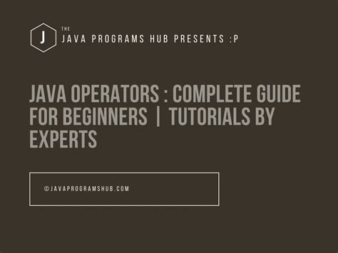 java operators beginners guide with examples
