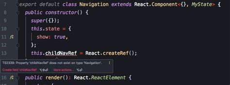 reactjs typescript linting error ref does not exist on component