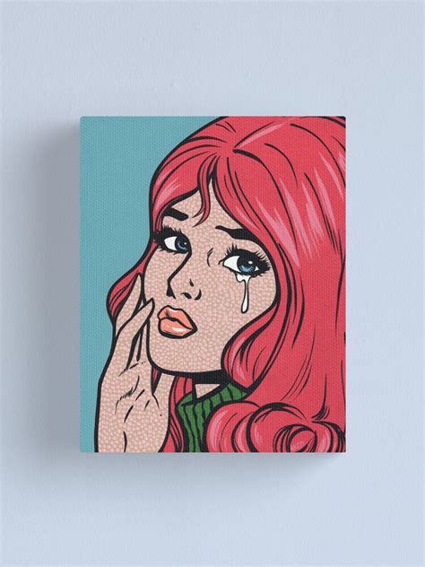 Pink Crying Comic Girl Canvas Print By Turddemon Redbubble