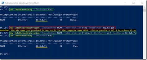 convert static ip address settings into a dhcp reservation with