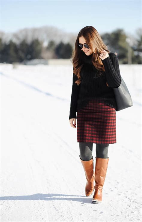 Snow Day Outfit Madewell Skirt Riding Boots 7 Dress Cori Lynn