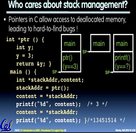 c what happens when you access the previous stack variable stack