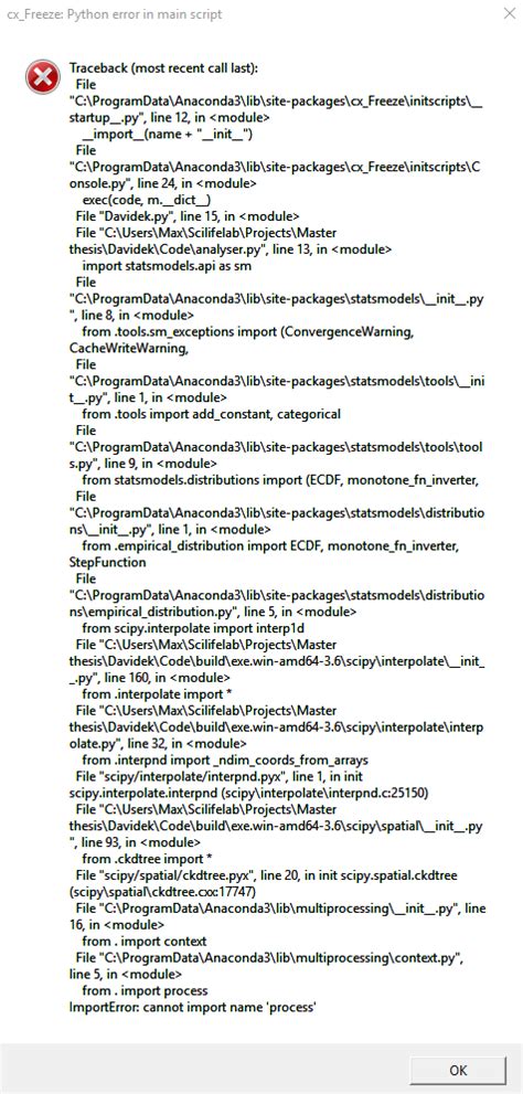 python cx freeze cannot import name process when using