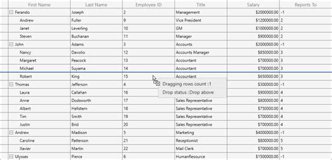 interactive features in wpf treegrid control syncfusion