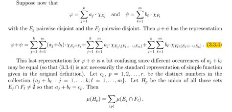 real analysis representation of the sum of simple functions