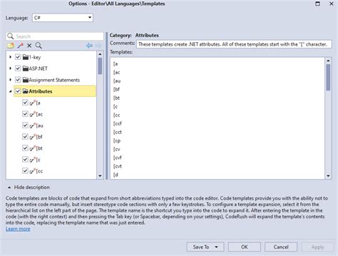 code templates coderush devexpress documentation