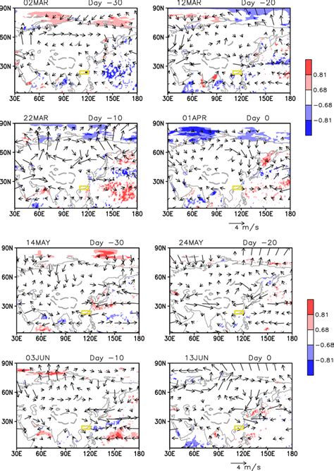 Maps Of Correlation Coefficients Color Between Sea Surface