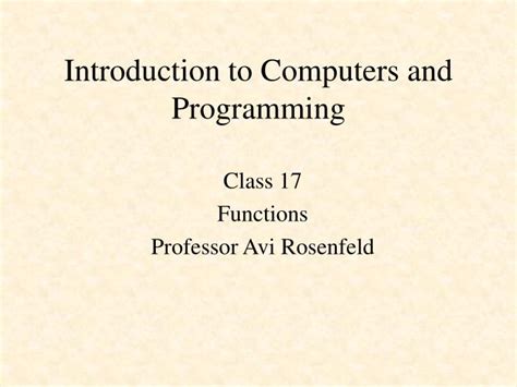 ppt introduction to computers and programming powerpoint presentation