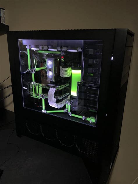 Rebuilt My Corsair 900d Loop With Hardlines And Ek Cyrofuel Solid Neon